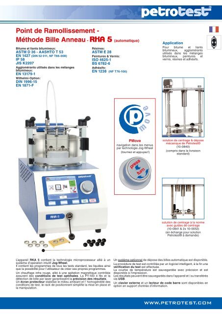Flyer F10-0800f - Point de ramollissement - RKA5 - Petrotest