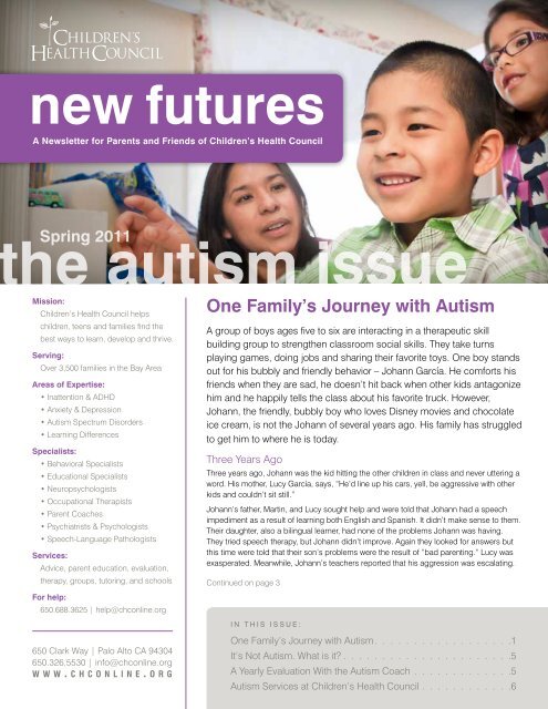 the autism issue - Children's Health Council
