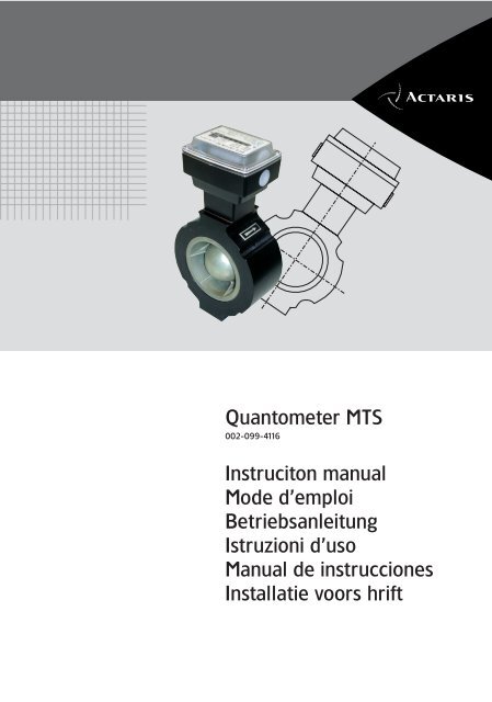 Quantometer MTS Instruciton manual Mode d'emploi ...