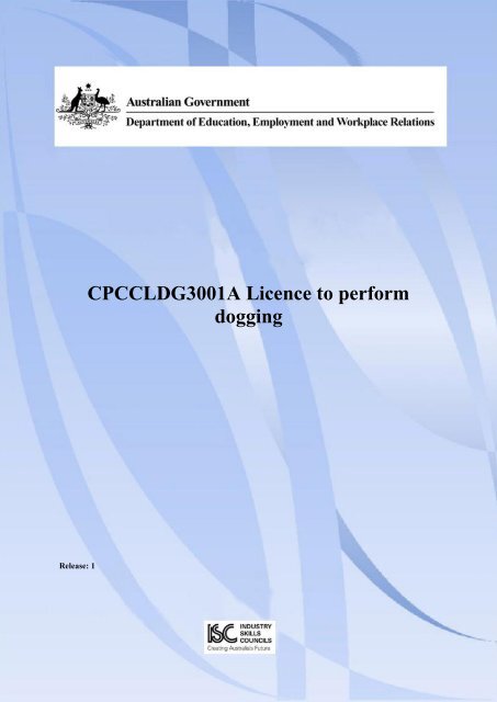 CPCCLDG3001A Licence to perform dogging - National Register ...