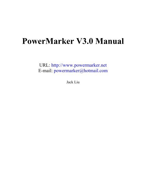 PowerMarker V3.0 Manual - Bioinformatics Research Center