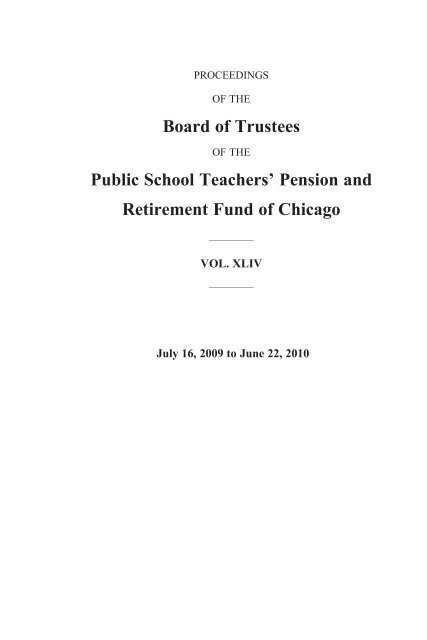 Board of Trustees Public School Teachers' Pension and Retirement ...