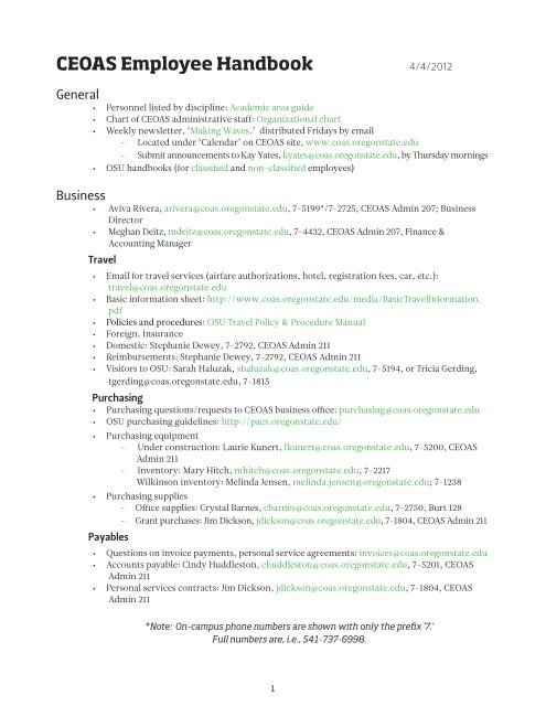 CEOAS Employee Handbook