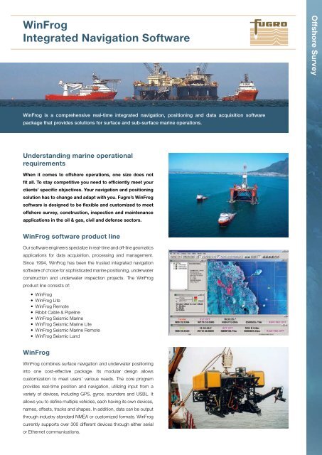 WinFrog Integrated Navigation Software - Fugro Pelagos