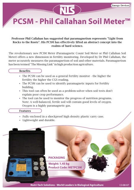 PCSM - Phil Callahan Soil Met... - Nutri-Tech Solutions