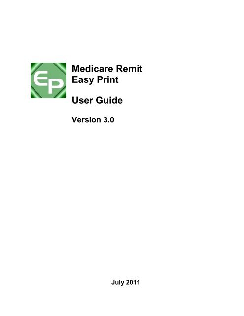 Medicare Remit Easy Print User Guide - Centers for Medicare ...
