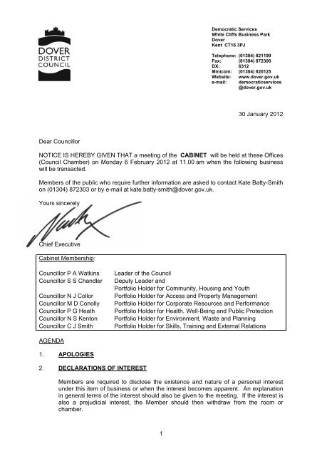 key decisions - Dover District Council