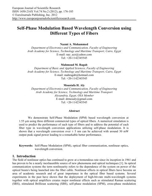 Self Phase Modulation Based Wavelength Conversion Using