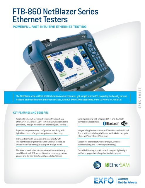 FTB-860 NetBlazer Series Ethernet Testers
