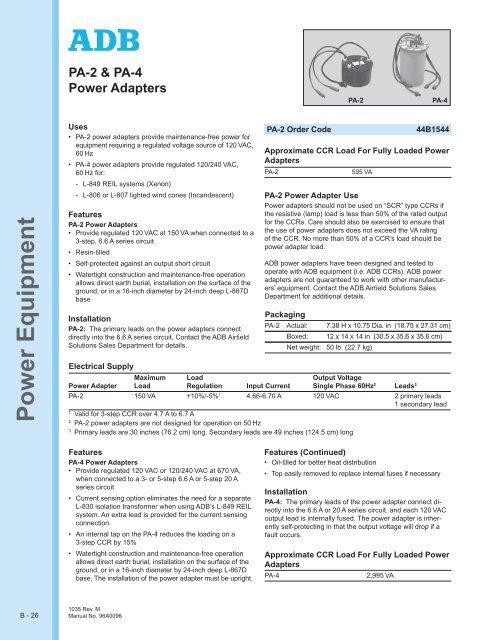 Power Equipment - ADB Airfield Solutions