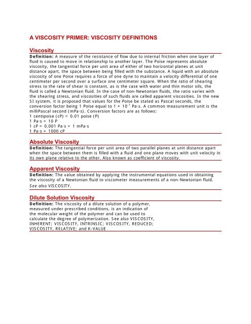 Dilute Solution Viscosity - Cannon Instrument Company