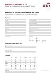 Application form for employment with SST, llc - SST GmbH