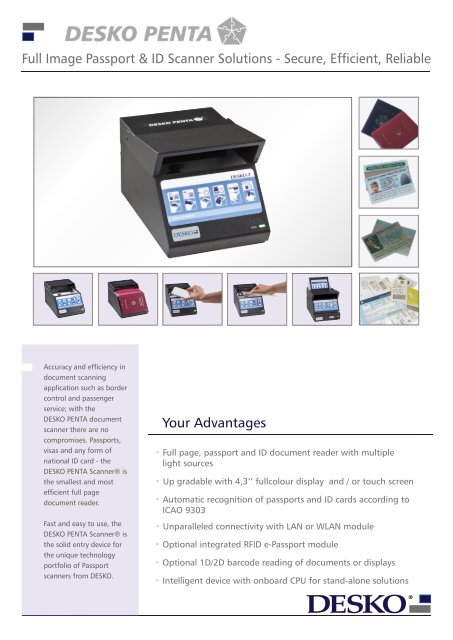 Your Advantages Full Image Passport & ID Scanner ... - DESKO