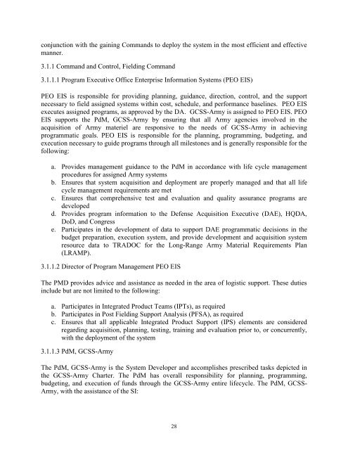 conjunction with the gain