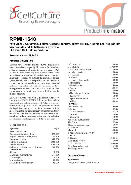 Complete Rpmi Medium Recipe | Bryont Blog