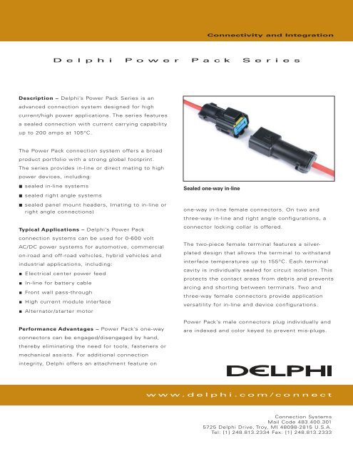 Delphi Power Pack Connection Systems - Power & Signal Group