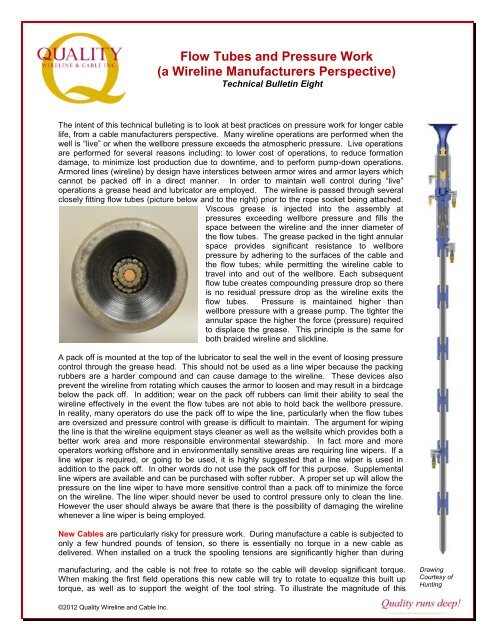 Flow Tubes and Pressure Work - Quality Wireline & Cable Inc.