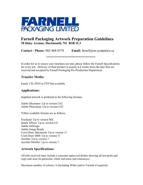 Farnell Packaging Artwork Preparation Guidelines