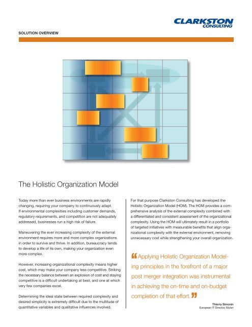 The Holistic Organization Model - Clarkston Consulting