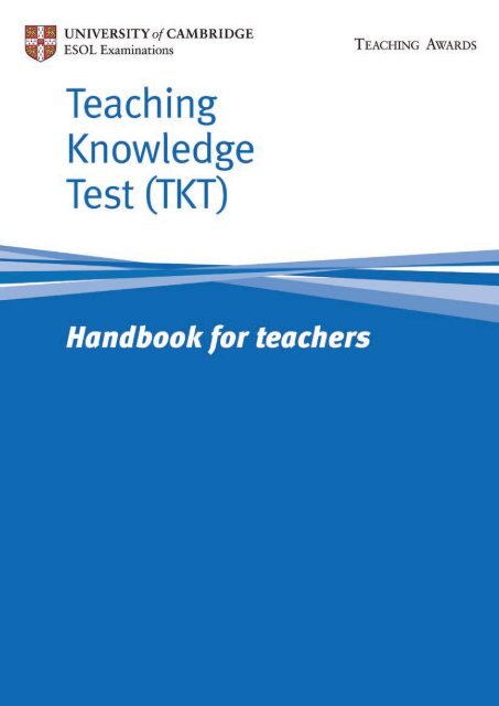 TKT Handbook for teachers - Cambridge ESOL