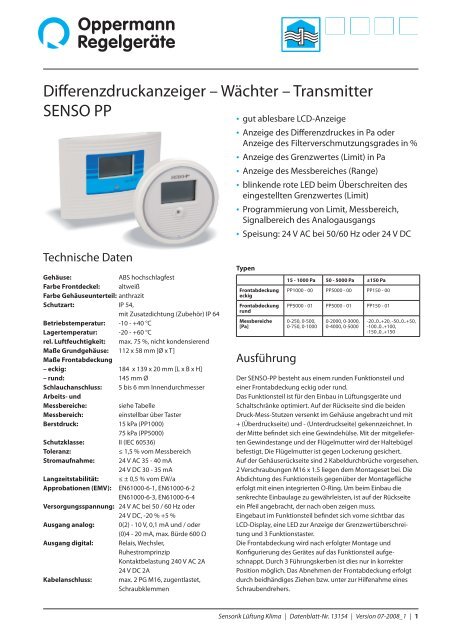 Datenblatt-Nr. 13154 - Oppermann Regelgeräte GmbH