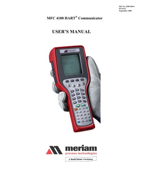 Communicator USER'S MANUAL - Meriam Process Technologies