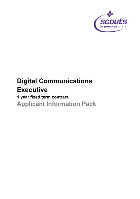 Applicant Information Pack - The Scout Association Applicant Information Pack - The Scout Association