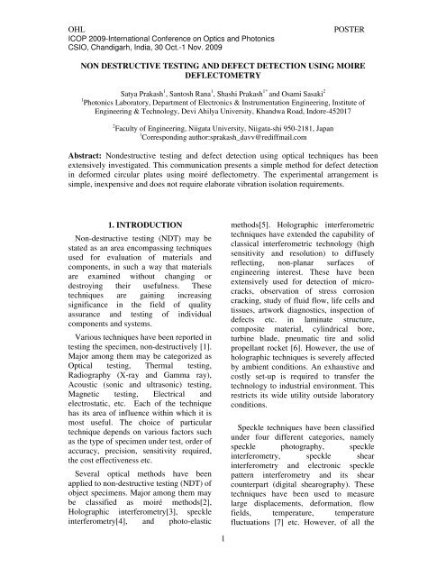 OHL POSTER 1 NON DESTRUCTIVE TESTING AND DEFECT ... - csio