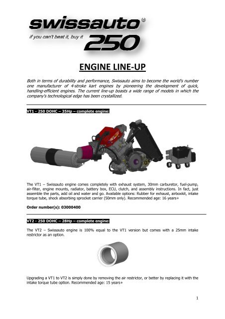 Swissauto 250 - Engine line-up