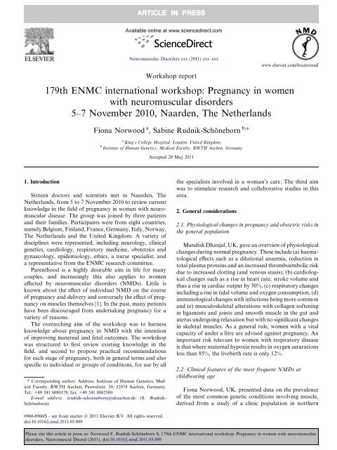 Neuromuscular Disorders - ENMC