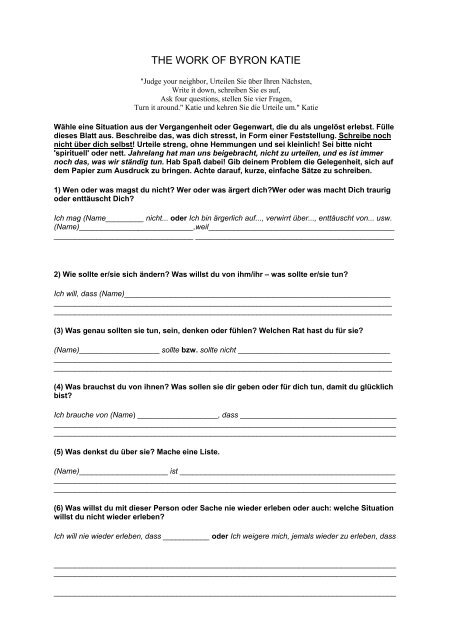 Arbeitsblatt Katie Byron hier