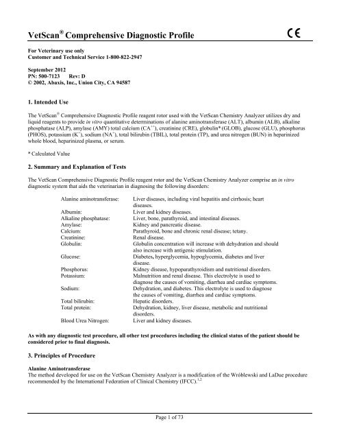 VetScan® Comprehensive Diagnostic Profile - Abaxis