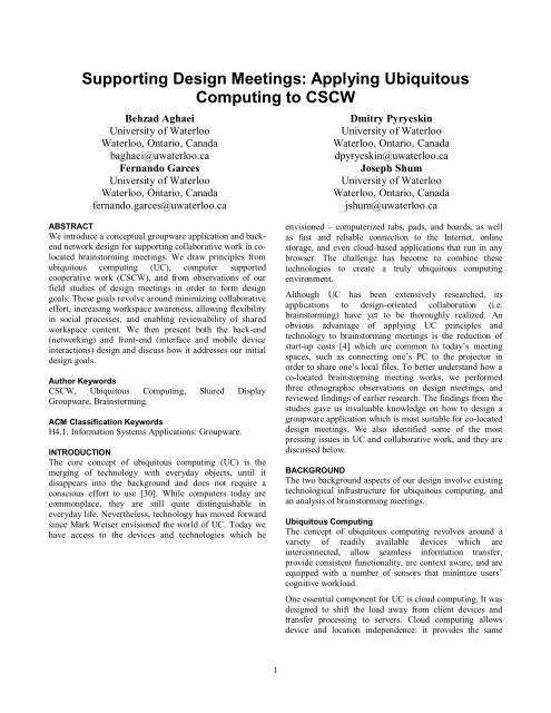 SIGCHI Conference Paper Format