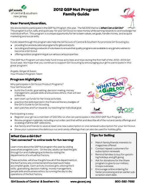2012 QSP Nut Program Family Guide - Girl Scouts of Central and ...