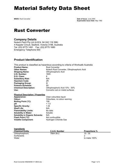 Rust Converter - Nutech Paint