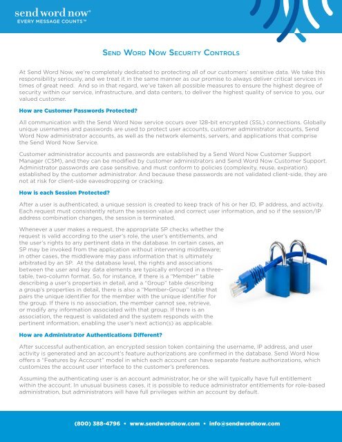 Send Word Now Security Controls