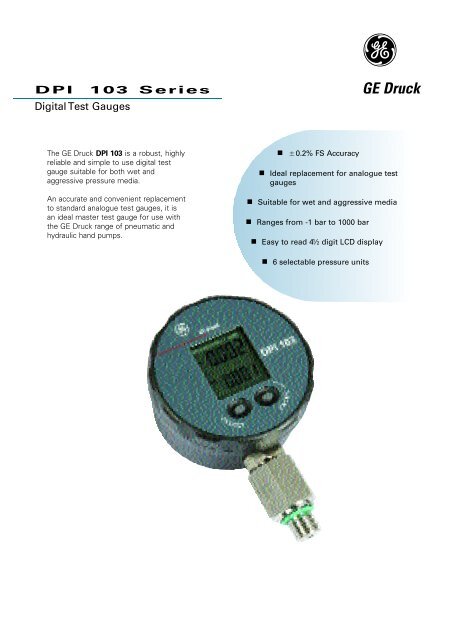 Ge druck dpi 103 series - Test It Now