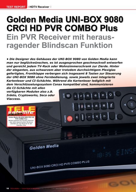Golden Media UNI-BOX 9080 CRCI HD - TELE-satellite ...