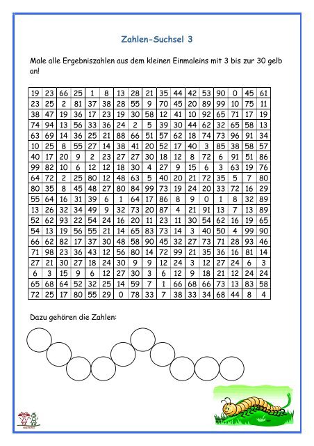 Zahlensuchsel 3er-Reihe