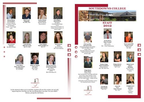 2012 southdowns college staff