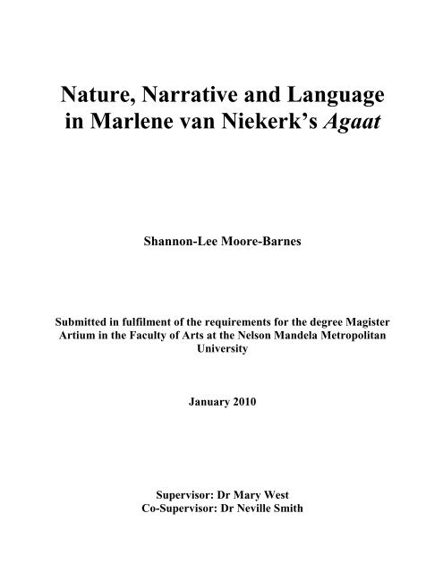Nature, Narrative and Language in Marlene van Niekerk's Agaat