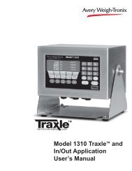 Model E1310 Indicator User Instructions - Avery Weigh-Tronix