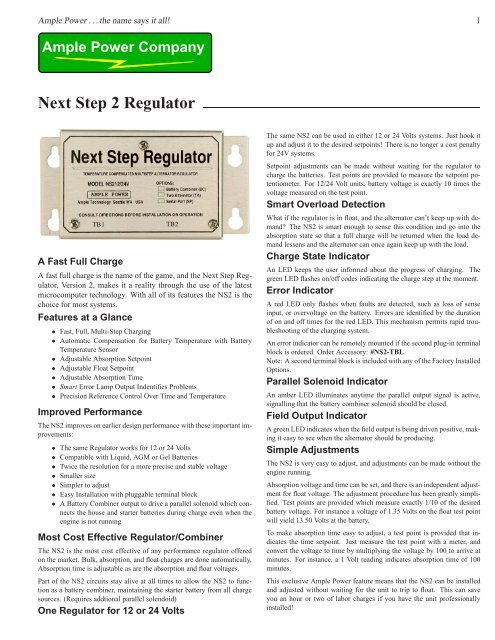 Next Step 2 Regulator - Ample Power