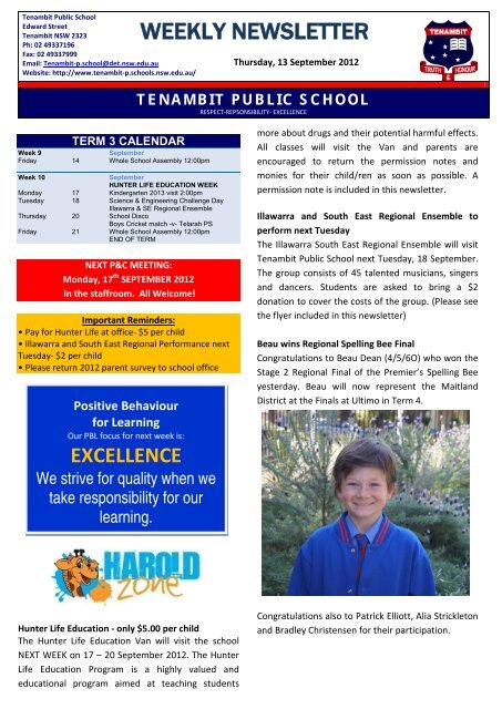 Term 3 Week 9 - Tenambit Public School