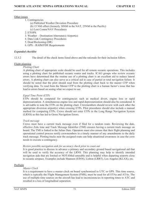 MNPS Oceanic Checklist Expanded Version