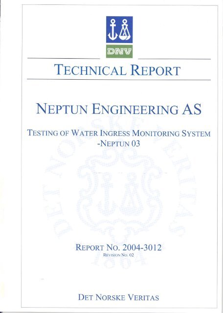 Neptun 03 - Water ingress monitoring system