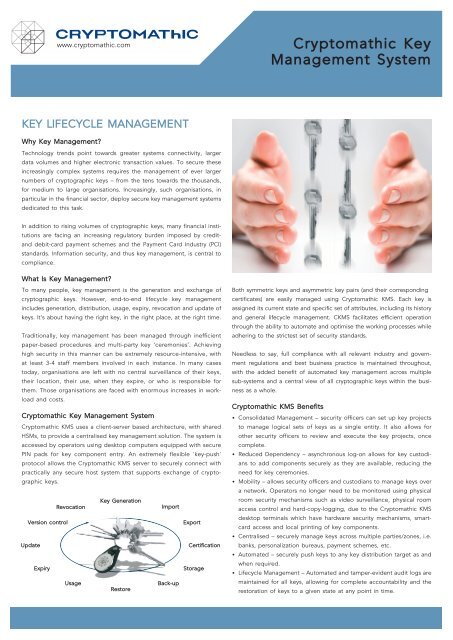 KMS Product Sheet - Cryptomathic
