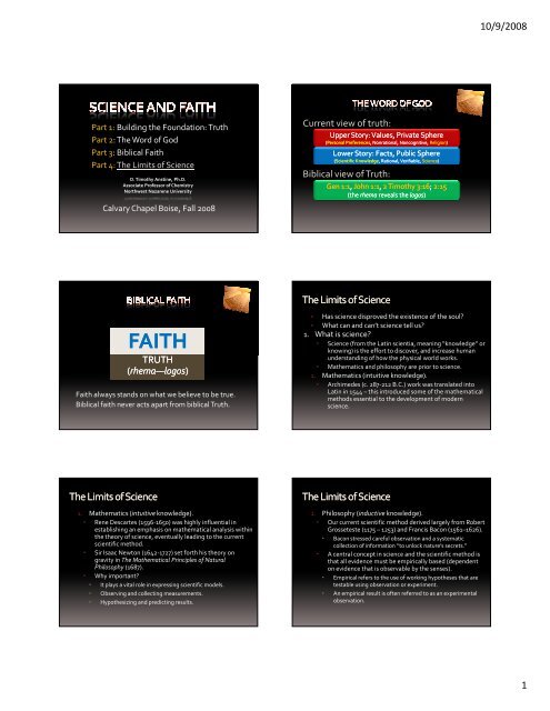 The Limits of Science The Limits of Science The Limits ... - Tim Anstine