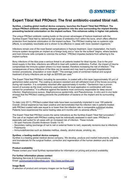 Expert Tibial Nail PROtect: The first antibiotic-coated tibial ...