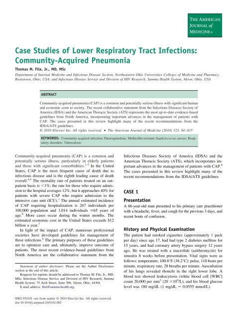 Case Studies of Lower Respiratory Tract Infections - Keck School of ...